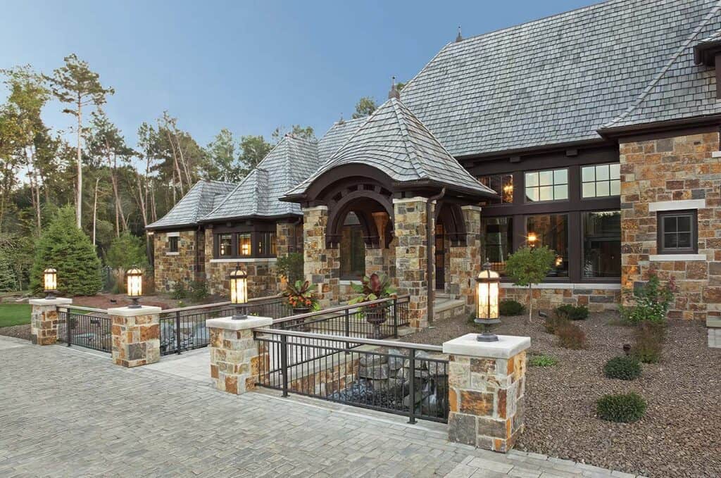 Inside a beautiful lodge style house with old world luxury in Minnesota