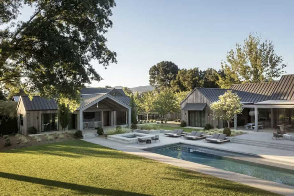 Tour a stunning modern farmhouse with luxe details in Napa wine country