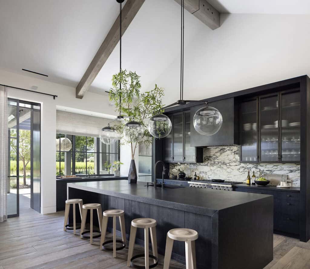 Tour a stunning modern farmhouse with luxe details in Napa wine country