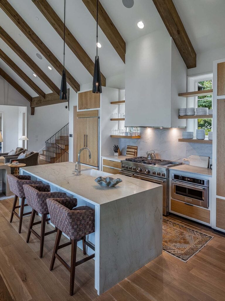 See this rustic modern stone house cradled in the Great Smoky Mountains