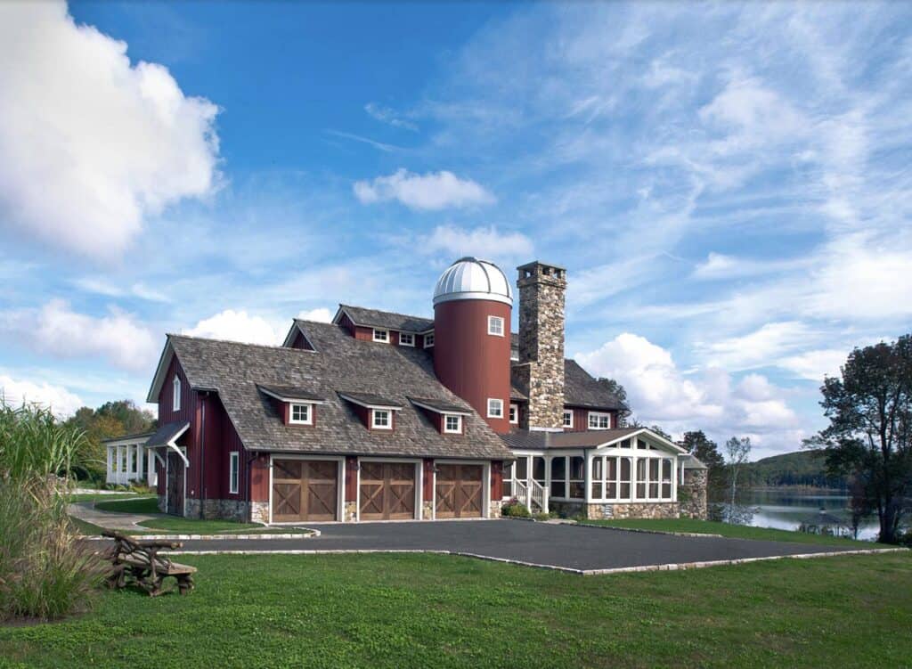 Tour a stunning Connecticut farmhouse with an attached barn and lake views