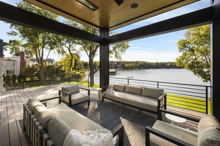 Tour a transitional style dream home on the picturesque shores of Lake ...
