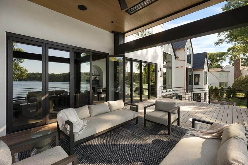 Tour a transitional style dream home on the picturesque shores of Lake ...